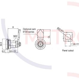 1420-60 Quarter Turn Tri Lock 8mm Triangle with 60mm Grip Height Black ...