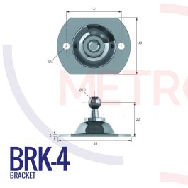 10mm Circular Bracket with 41mm Fixing Centres