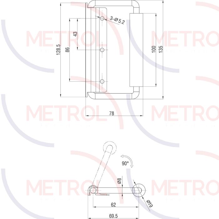 3101 Stainless Steel 304 Spring Loaded Handle | Metrol Motion Control