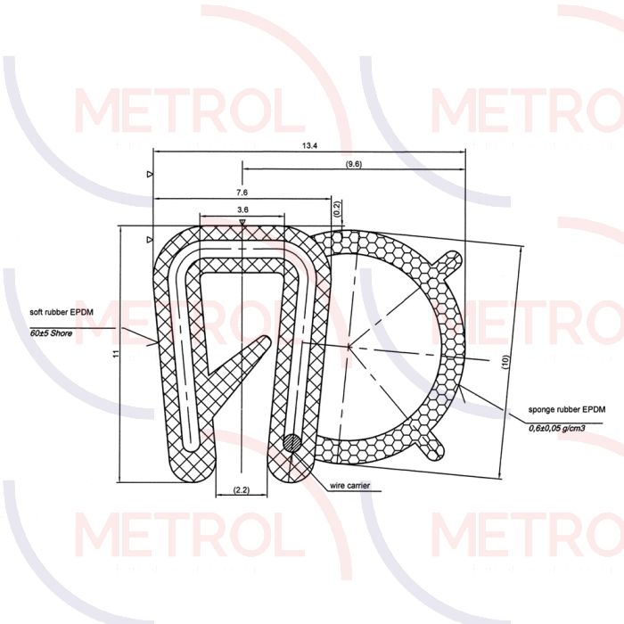7101 Self Gripping Gasket with Side Bubble